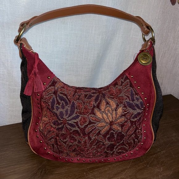 The Sak | Bags | Boho Sued Embroidered Burgundy Vintage Purse | Poshmark